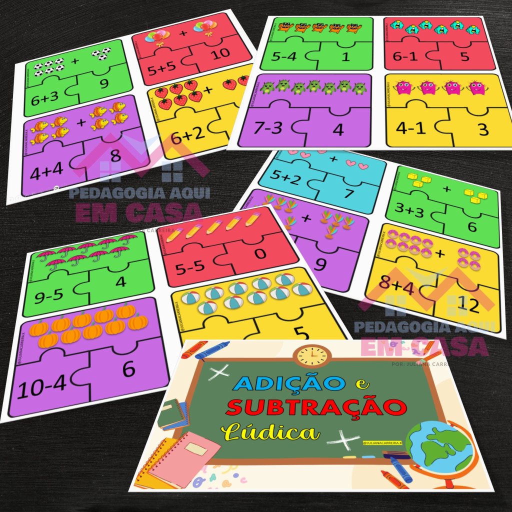 Adição e Subtração Lúdica – Pedagogia aqui em casa – Juliana Carreira