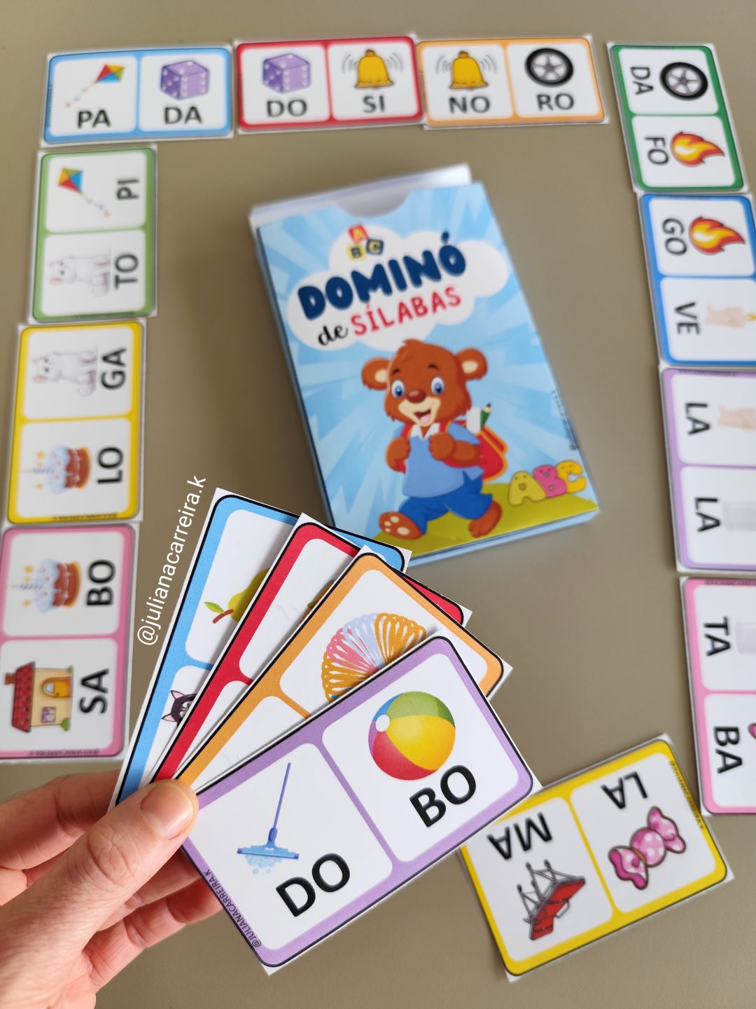 Dominó de Sílabas – Pedagogia aqui em casa – Juliana Carreira